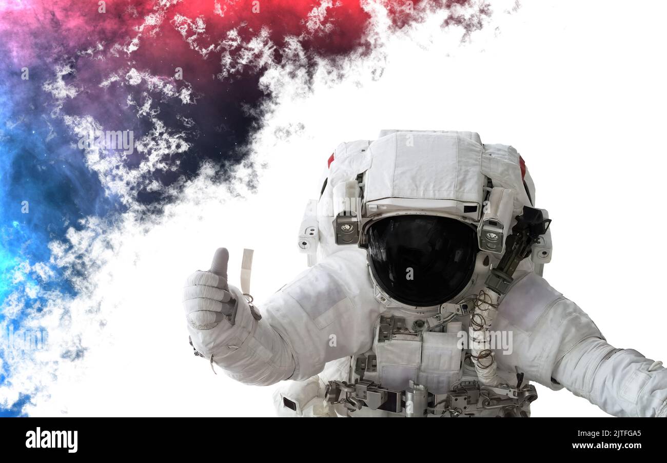 High resolution astronaut isolated on white background. Space style ...