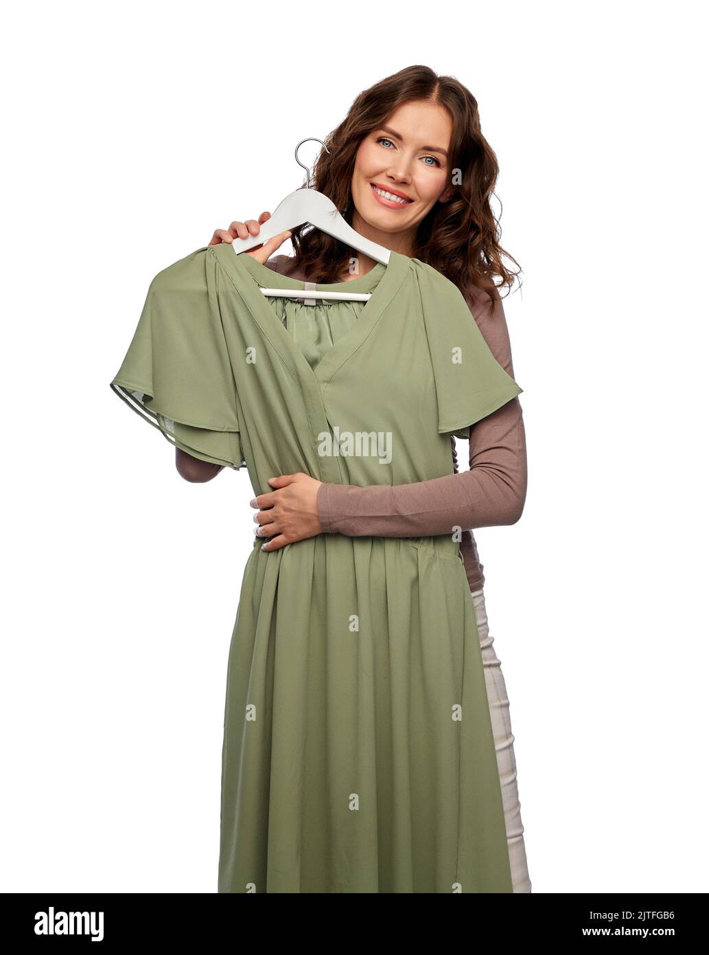 Woman holding dress at store hi-res stock photography and images - Alamy