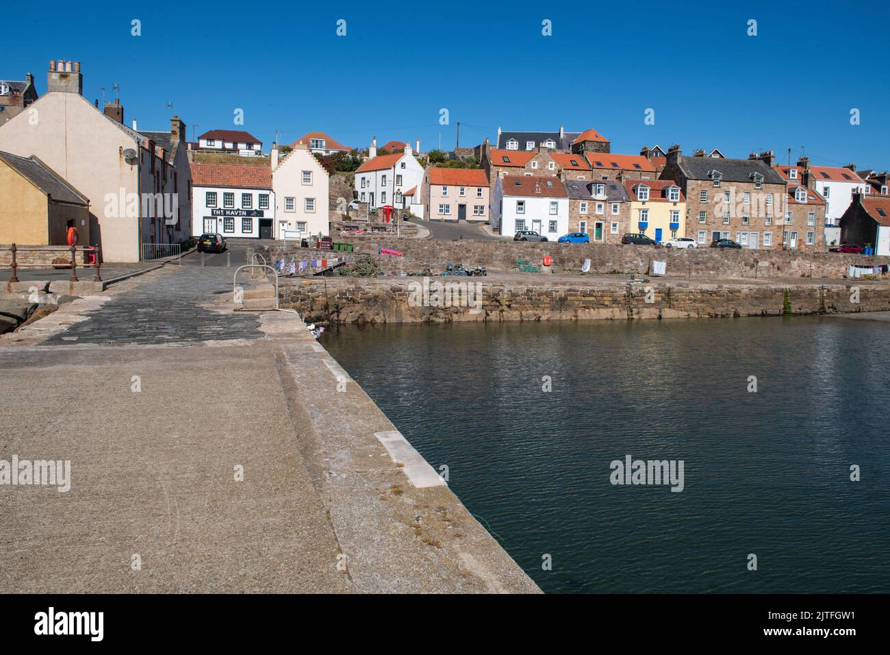 Cellardyke harbour, historic fishing village in Fife Scotland, UK Stock ...