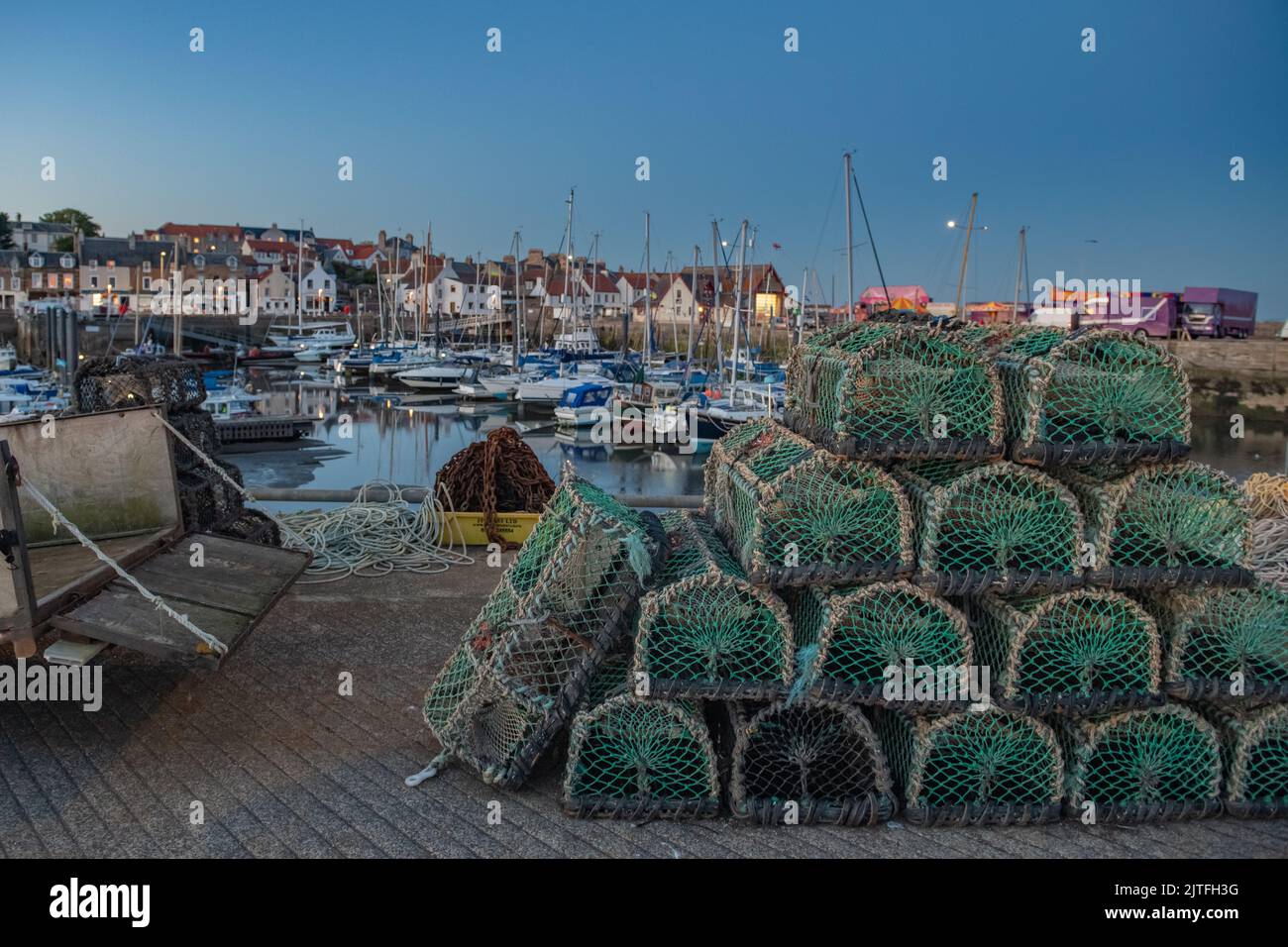 Anstruther Harbour at night, Fife, Scotland, UK Stock Photo - Alamy