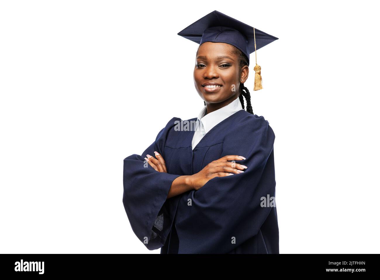 happy female graduate student in mortarboard Stock Photo - Alamy
