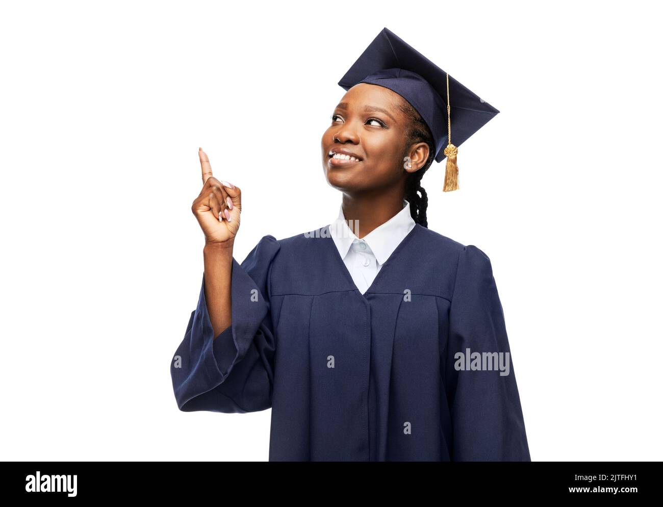 happy female graduate student in mortarboard Stock Photo - Alamy