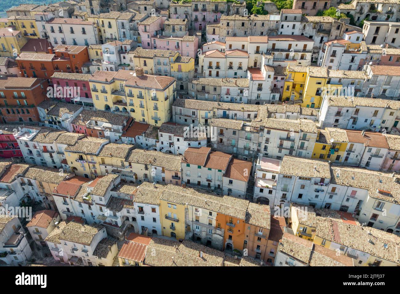 Aerial view of ancient small town of Calitri, near avellino, campania ...