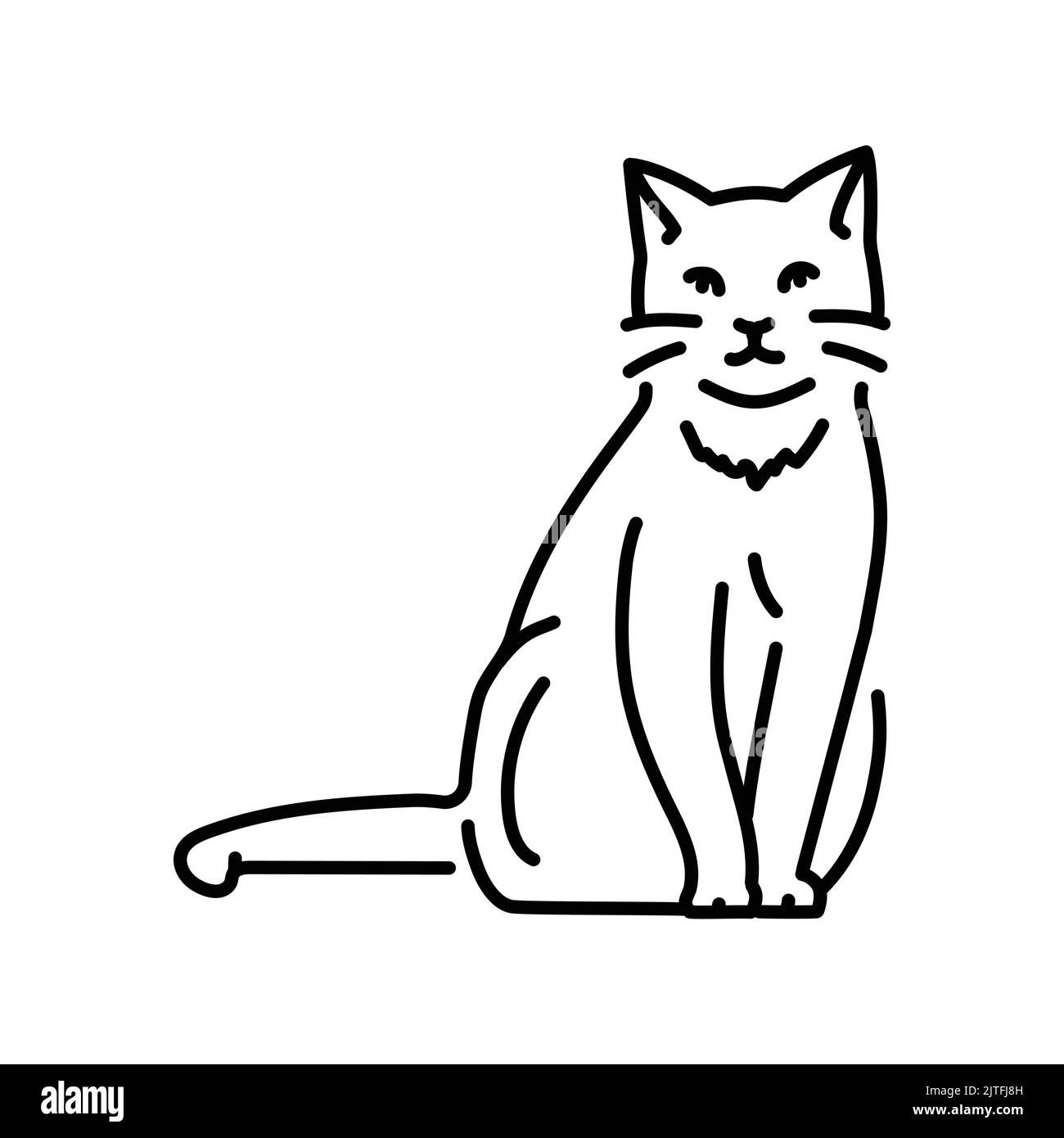 Sitting cat pictogram hi-res stock photography and images - Alamy