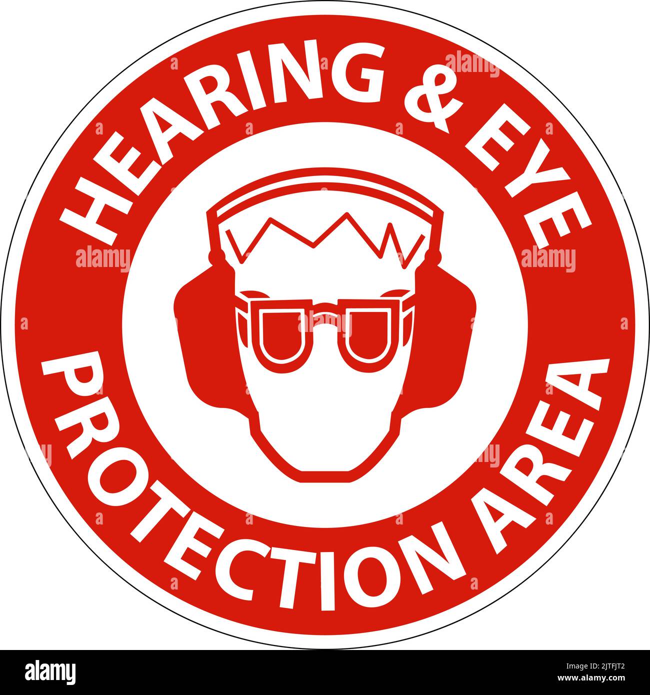 Danger Hearing and Eye Protection Sign On White Background Stock Vector ...