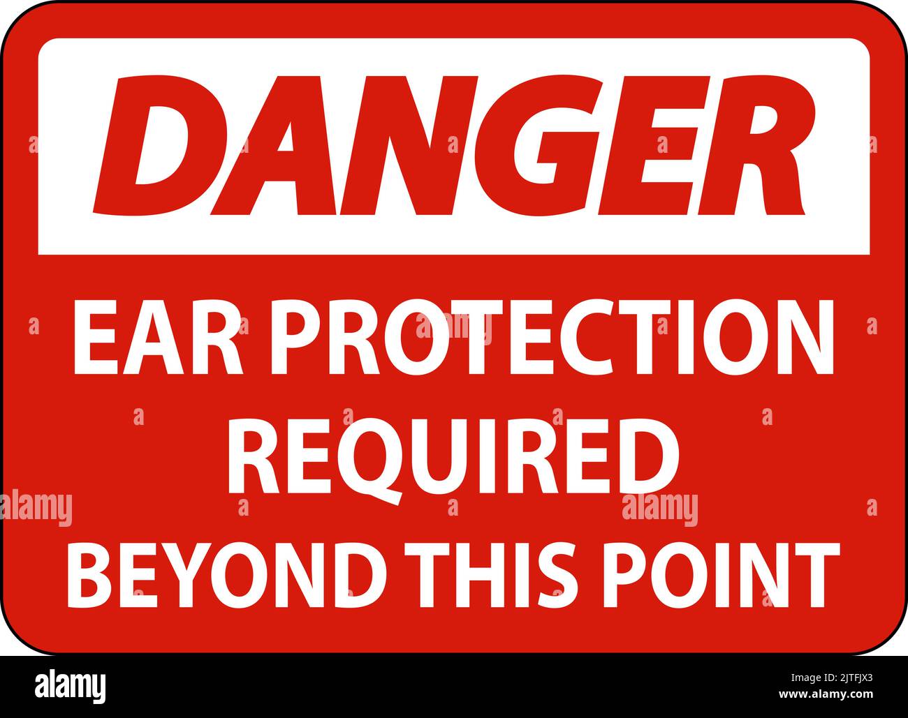 Danger Ear Protection Required Sign On White Background Stock Vector ...