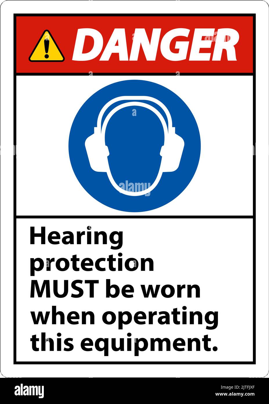Danger Hearing Protection Must Be Worn Sign Stock Vector Image & Art ...