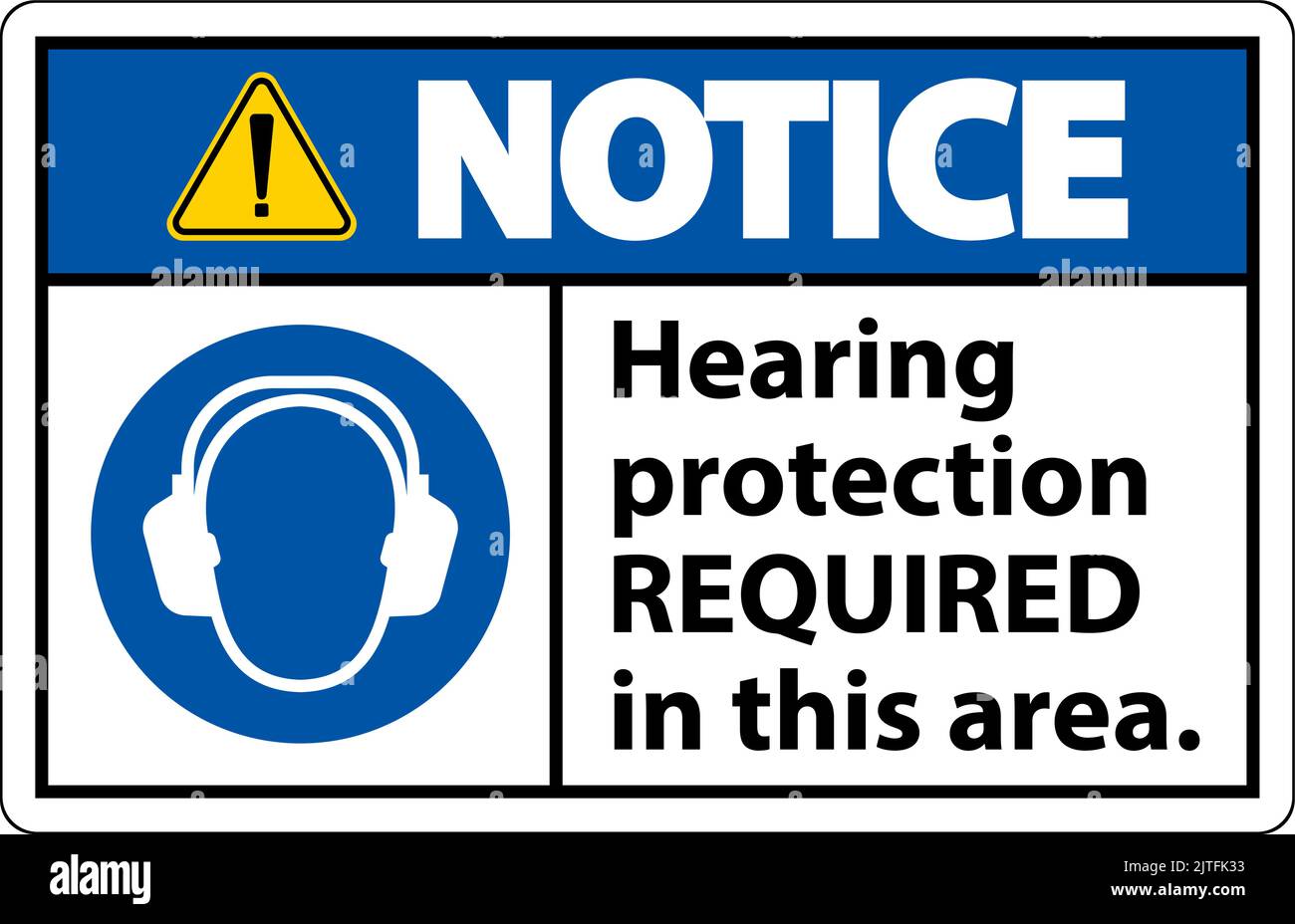 Notice Hearing Protection Required Sign On White Background Stock ...