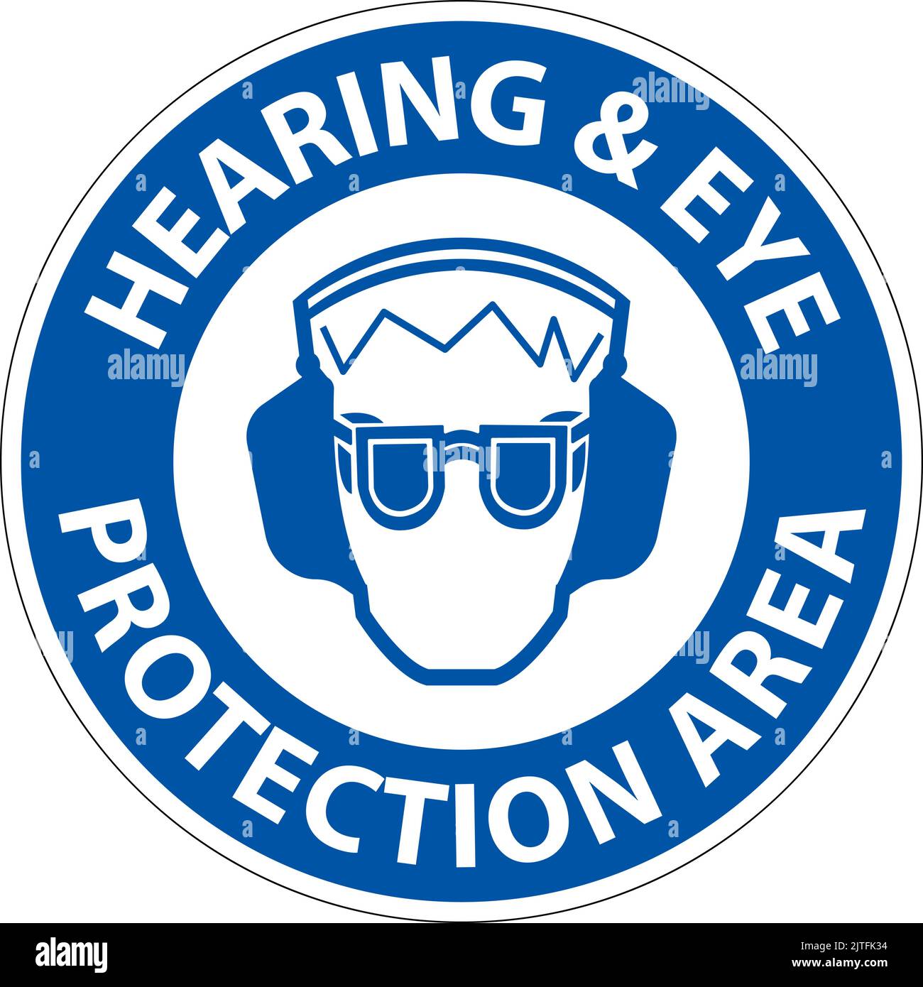 Hearing and Eye Protection Sign On White Background Stock Vector Image ...
