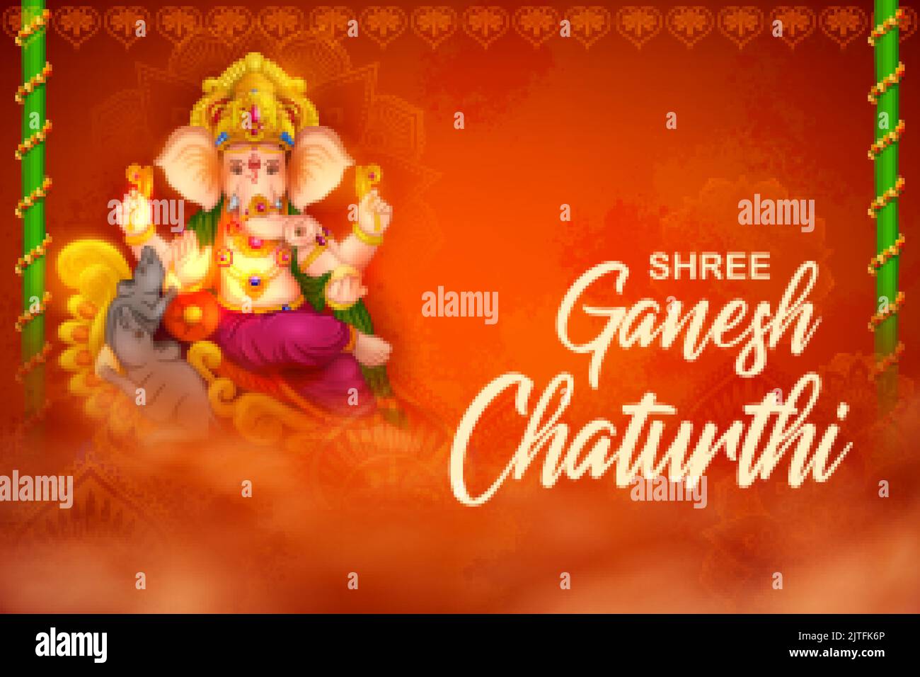 Lord Ganpati background for Ganesh Chaturthi festival of India Stock ...
