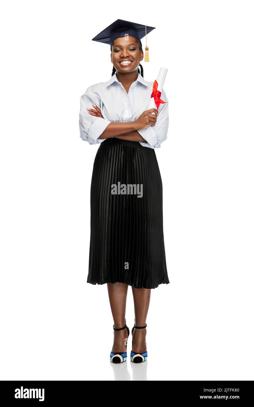 happy female graduate student with diploma Stock Photo - Alamy