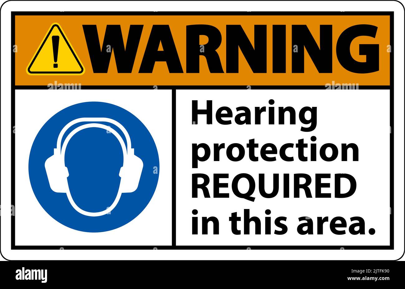 Hearing protection required sign Stock Vector Images - Alamy