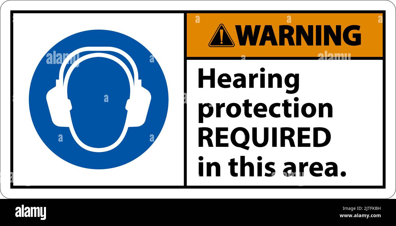 Hearing protection required sign Stock Vector Images - Alamy