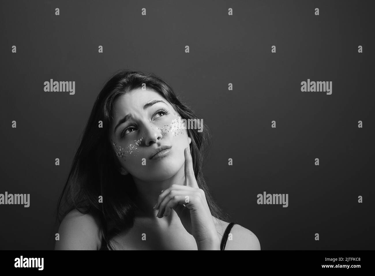 Lady uncertainty Black and White Stock Photos & Images - Alamy