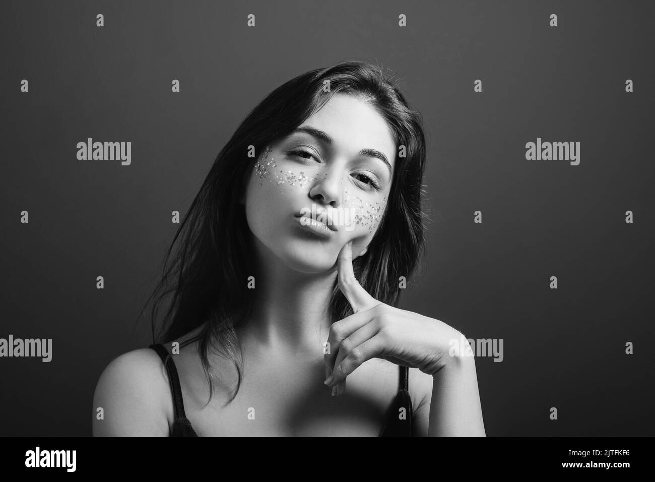 Pursed lips Black and White Stock Photos & Images - Alamy