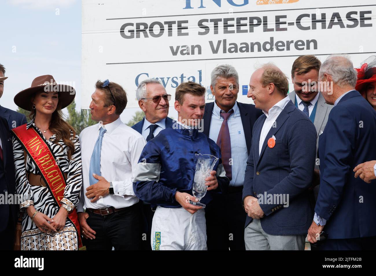 Waregem, Belgium, 30 August 2022. winner Angelo Zuliani pictured after ...