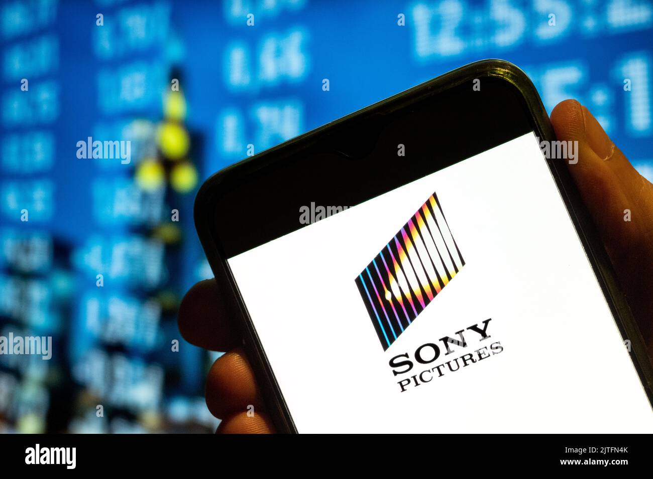 In this photo illustration, the American film studio, production and ...