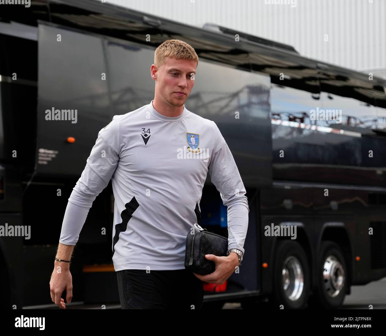 Mark McGuinness #34 of Sheffield Wednesday arrives at the ground Stock ...