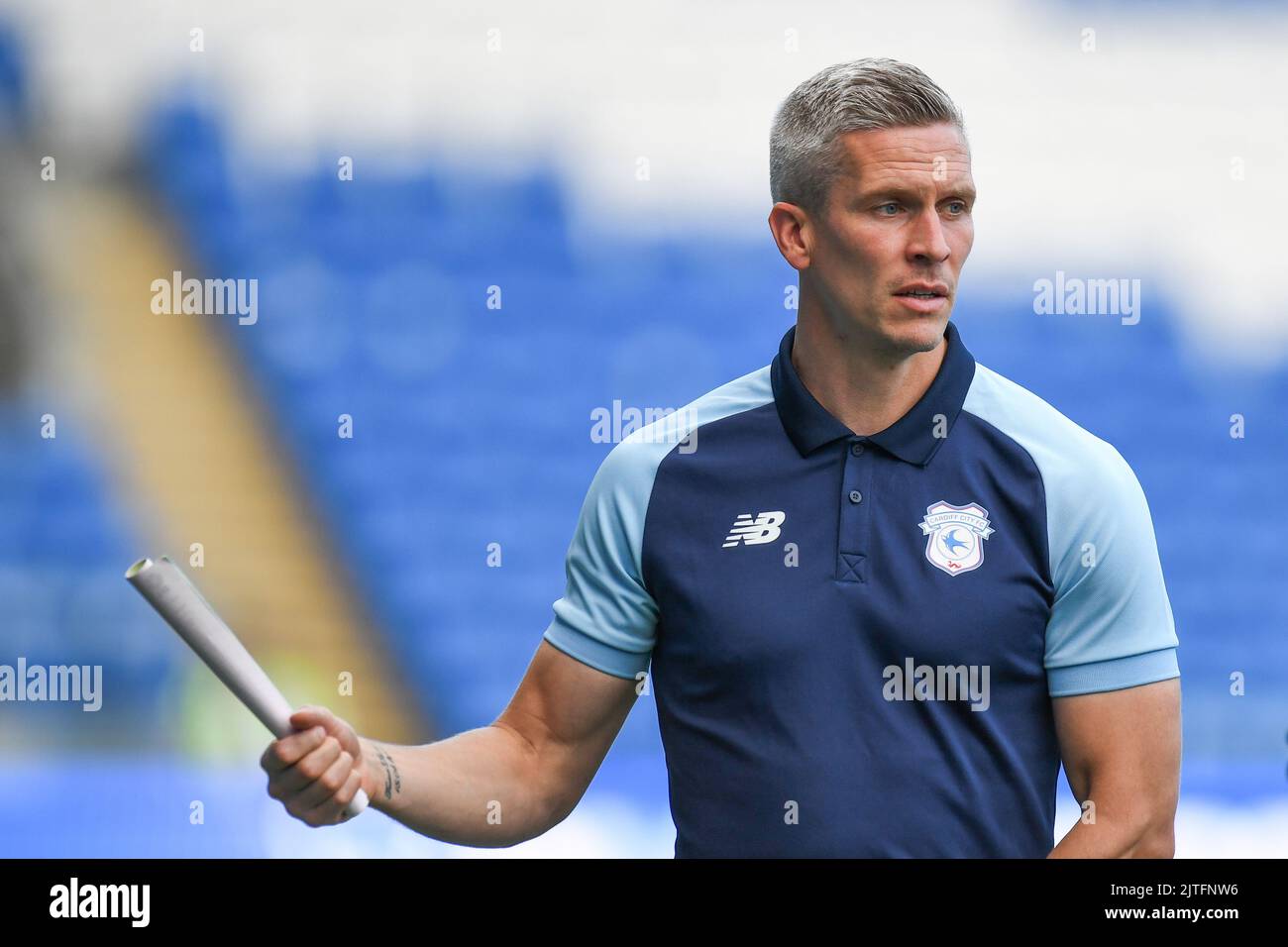 Steve Morison manager of Cardiff City pre match Stock Photo - Alamy