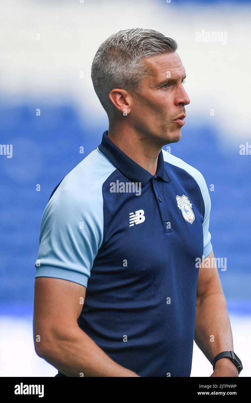Steve Morison manager of Cardiff City pre match Stock Photo - Alamy