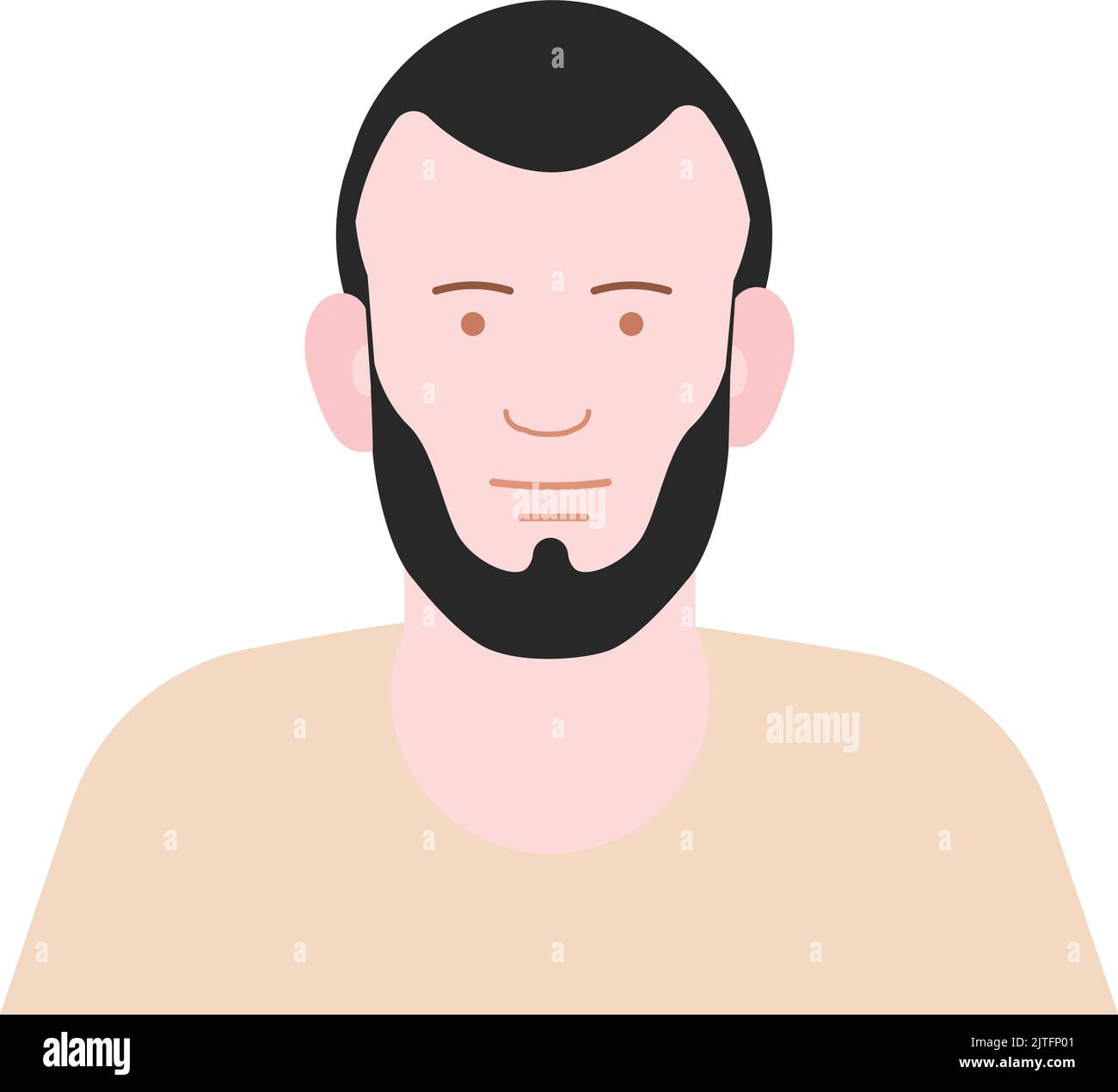 A hairy haired avatar man illustration stock vector Stock Vector Image ...