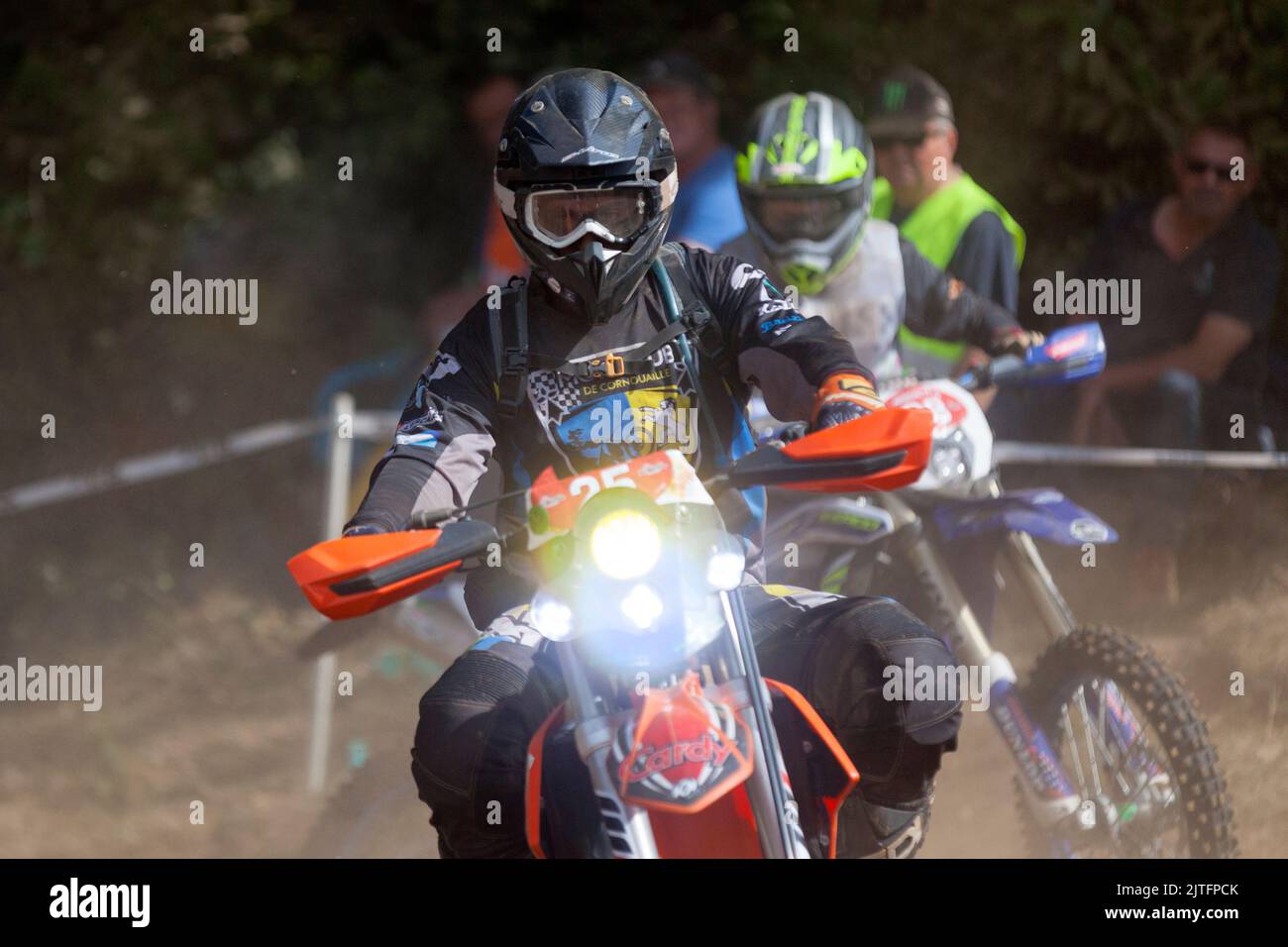 Pleyber-Christ, France - August, 28 2022: Bikers competing in the ...