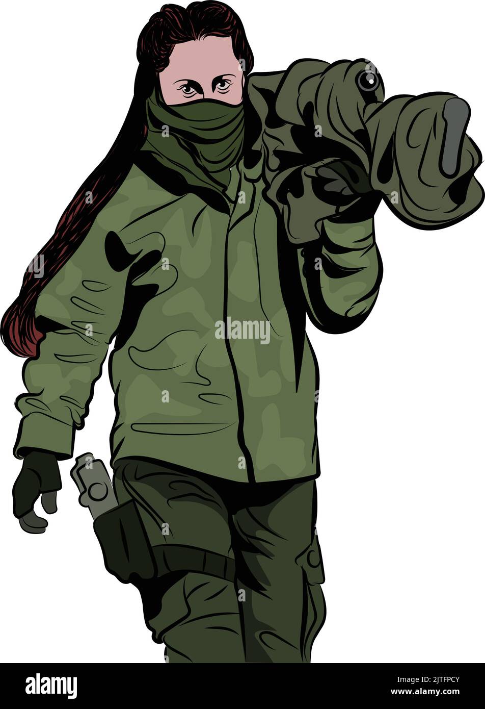 An avatar of a woman army illustration stock vector Stock Vector Image ...