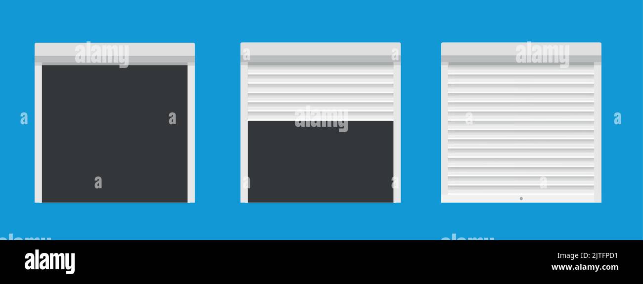 Vector Door with Rolling Shutters on white background. Vector ...