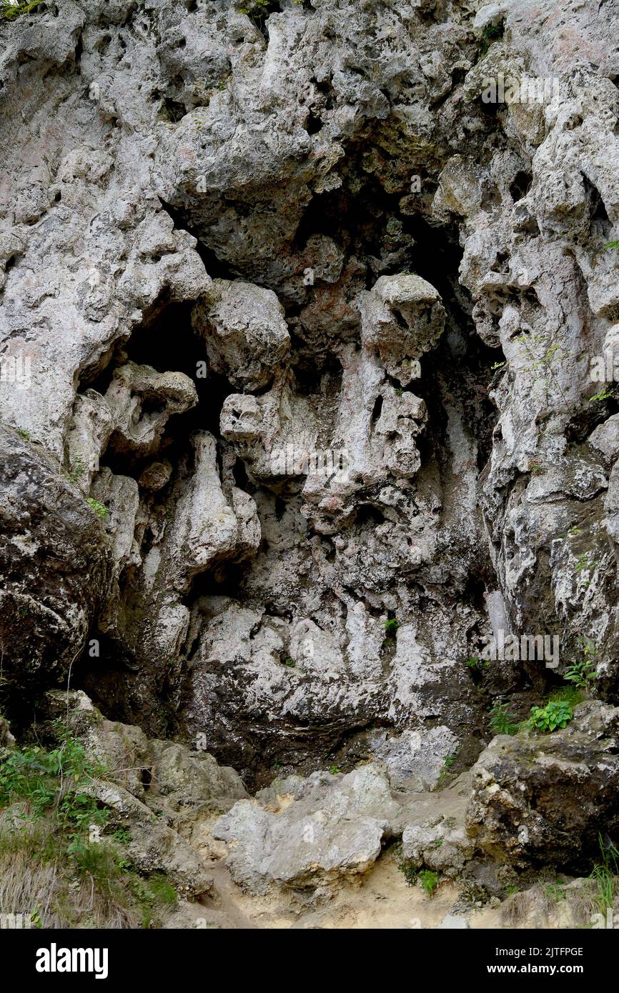 Rock formation at Plitvice Lakes, Croatia. Nacionalni park Plitvicka ...