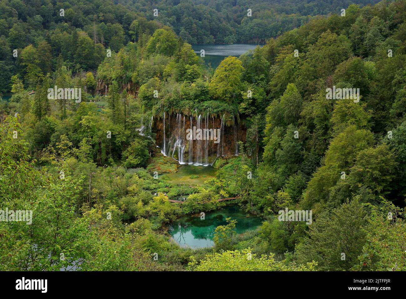 Waterfalls at Plitvice Lakes, Croatia. Nacionalni park Plitvicka jezera ...