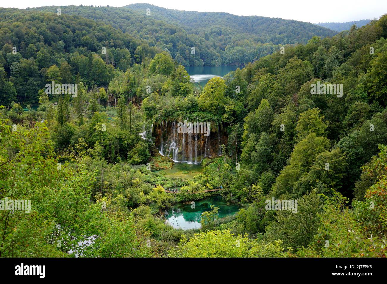 Waterfalls at Plitvice Lakes, Croatia. Nacionalni park Plitvicka jezera. Plitvice Lakes National ...