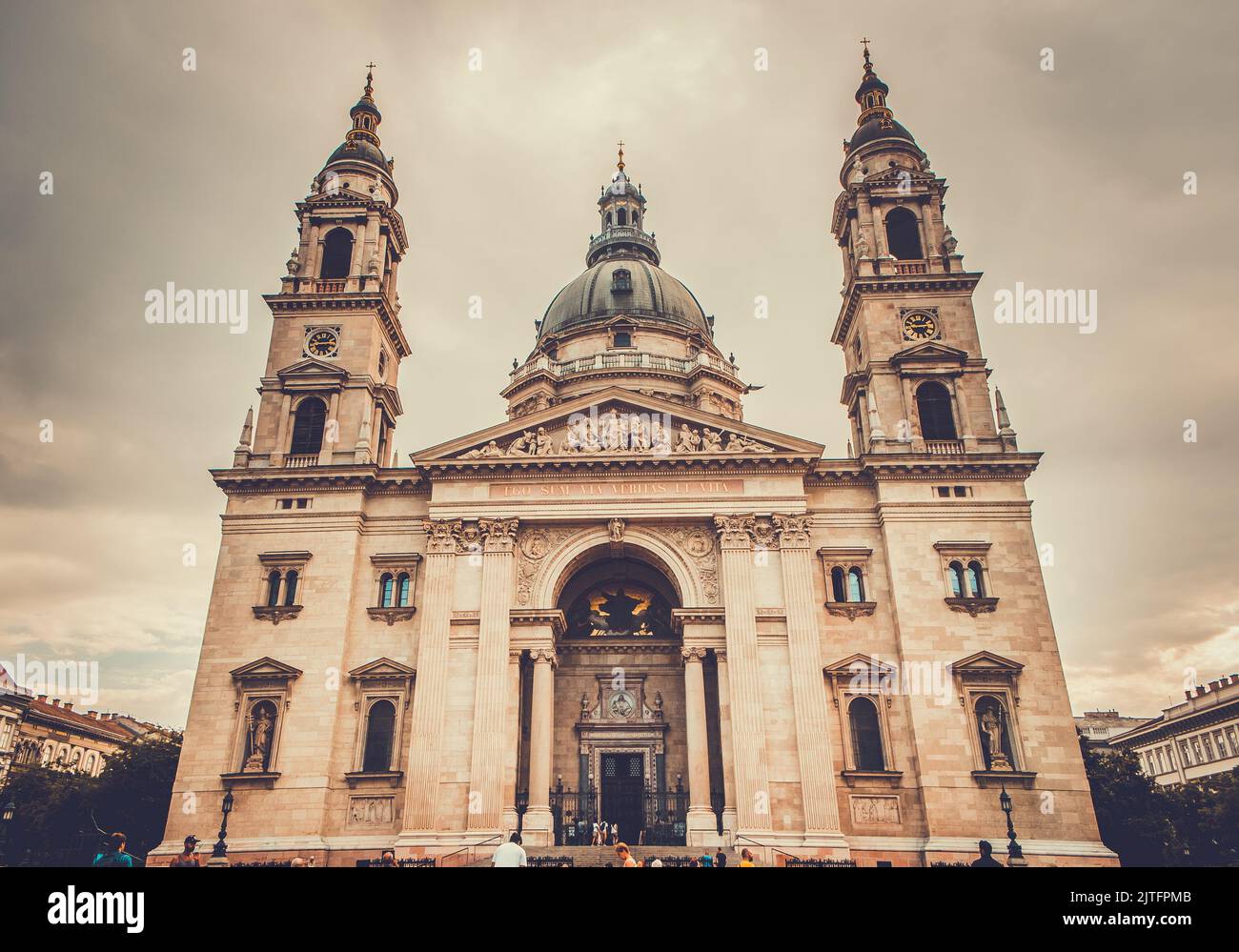 The Saint Stephen's Basilica, in the old town of Budapest. Neoclassical ...