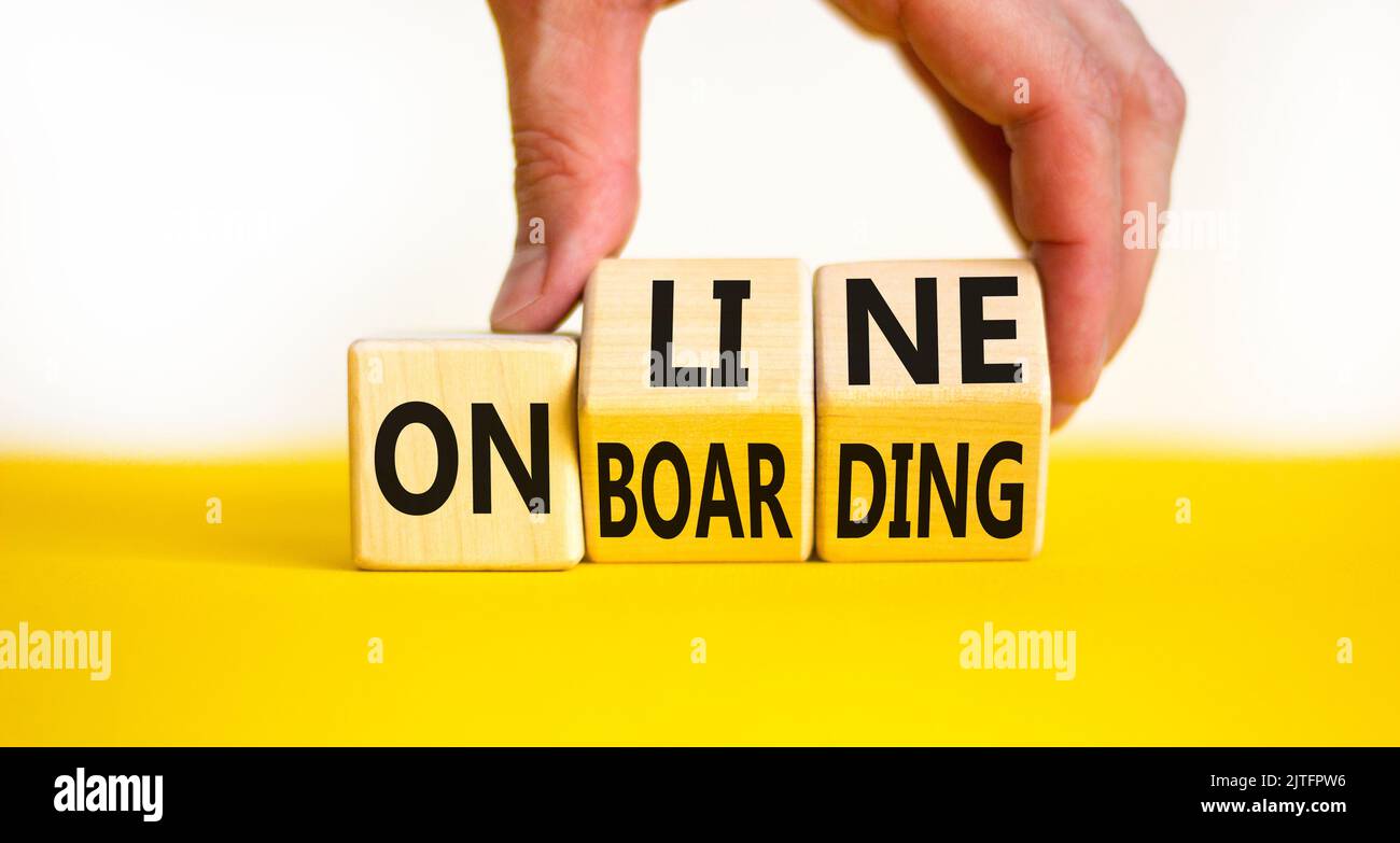 Online onboarding symbol. Concept words Online onboarding on wooden ...