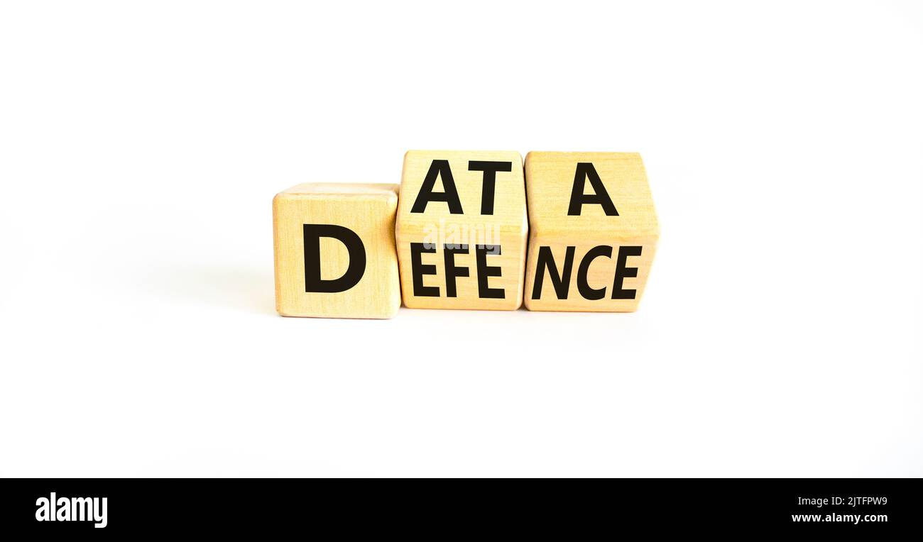 Data defence symbol. Concept words Data defence on wooden cubes ...