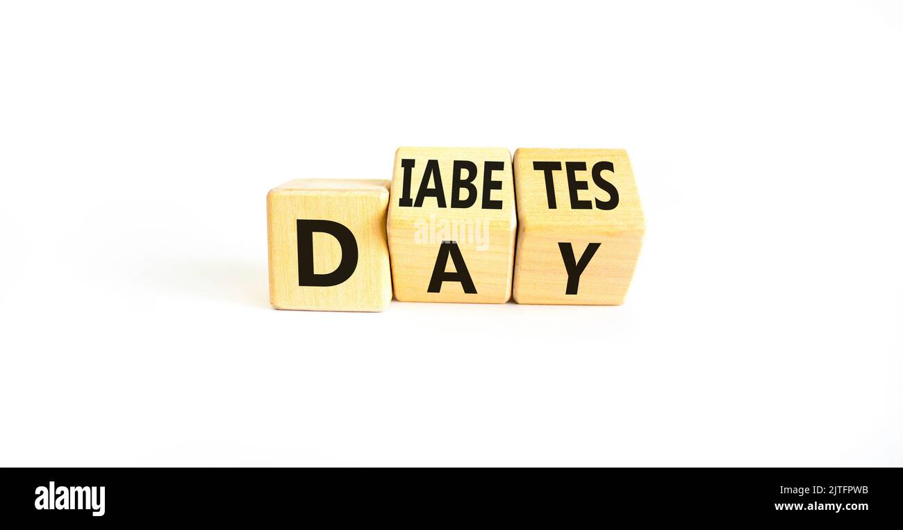 Diabetes day symbol. Concept words Diabetes day on wooden cubes ...
