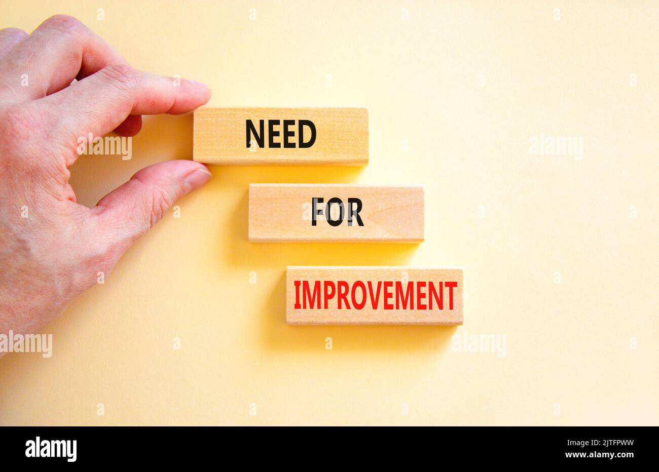 Need for improvement and support symbol. Concept words Need for ...