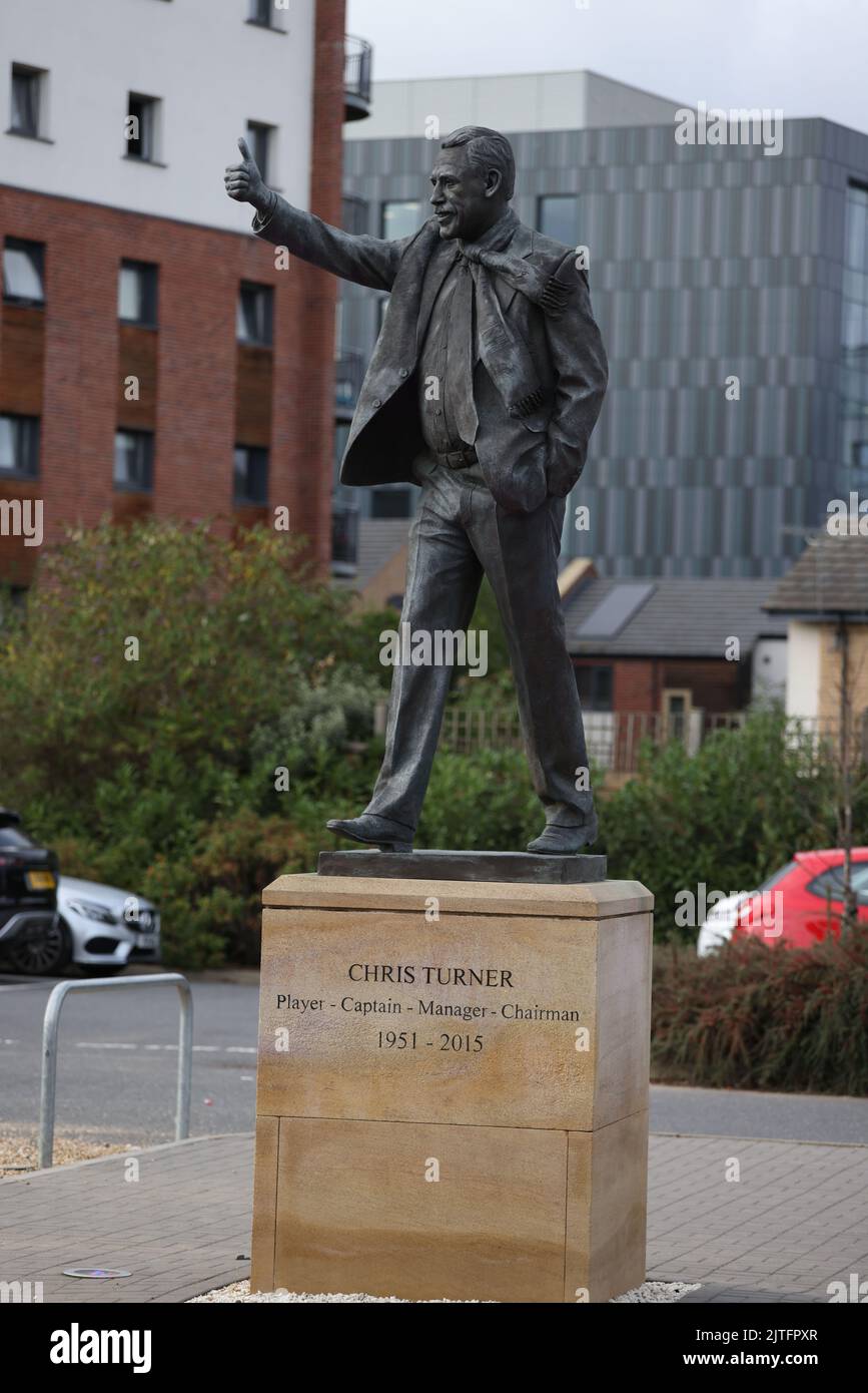 Peterborough, UK. 30th Aug, 2022. The Chris Turner statue at the ...