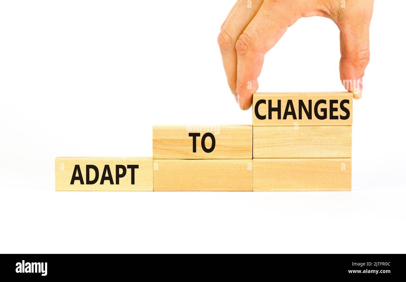 Adapt to changes symbol. Concept words Adapt to changes on wooden ...