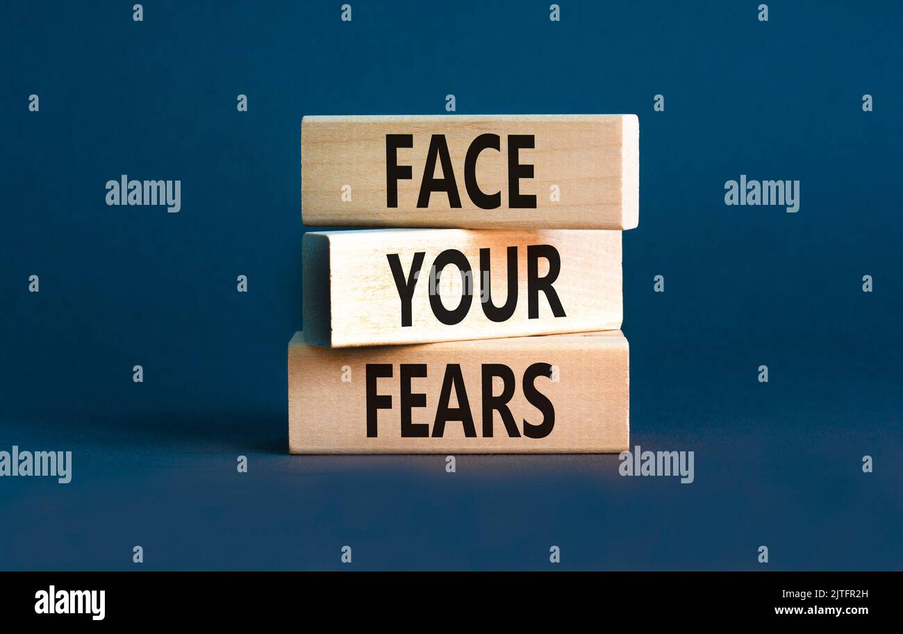 Face your fears and support symbol. Concept words Face your fears on ...