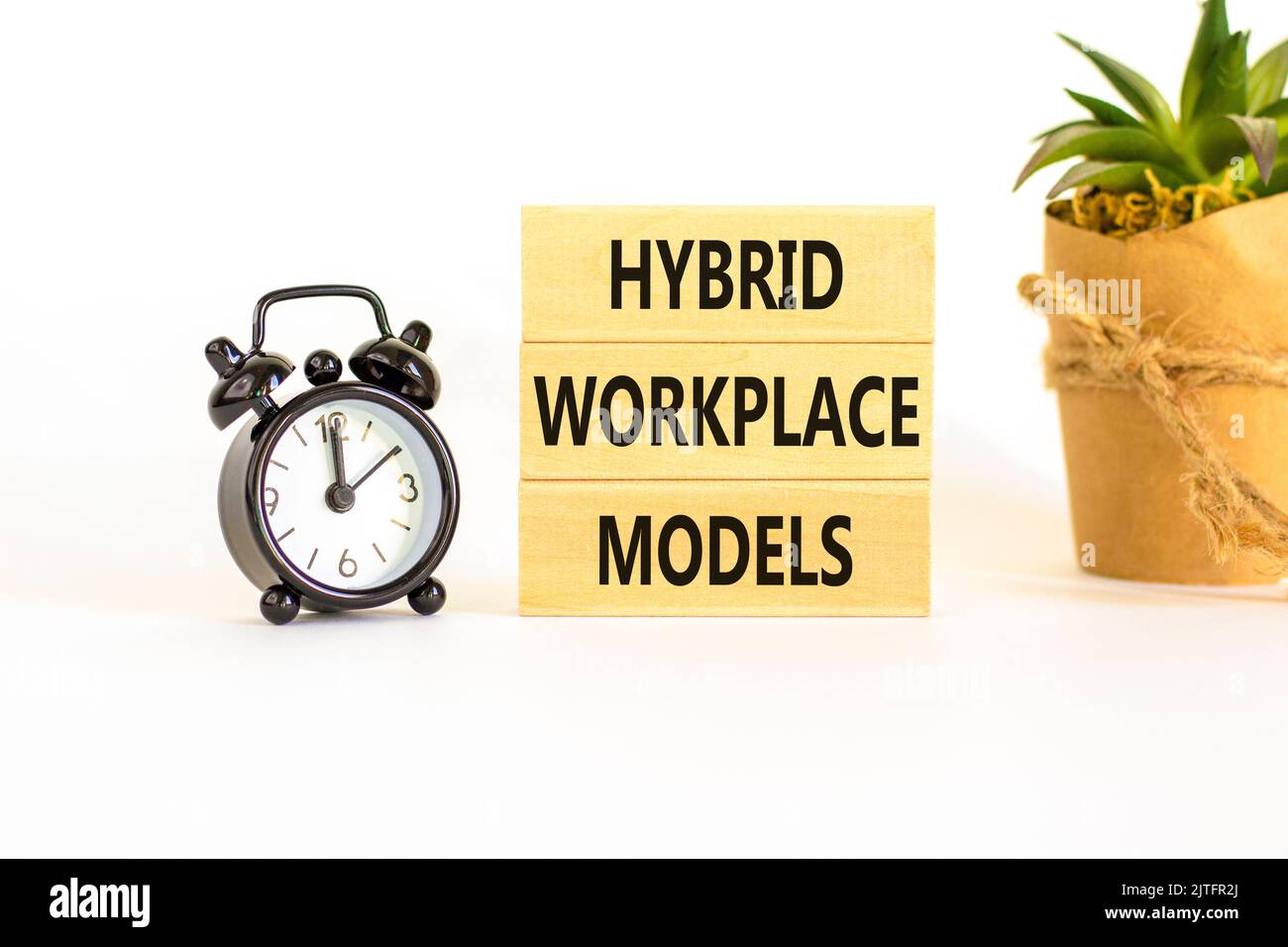 Hybrid workplace models symbol. Concept words Hybrid workplace models ...
