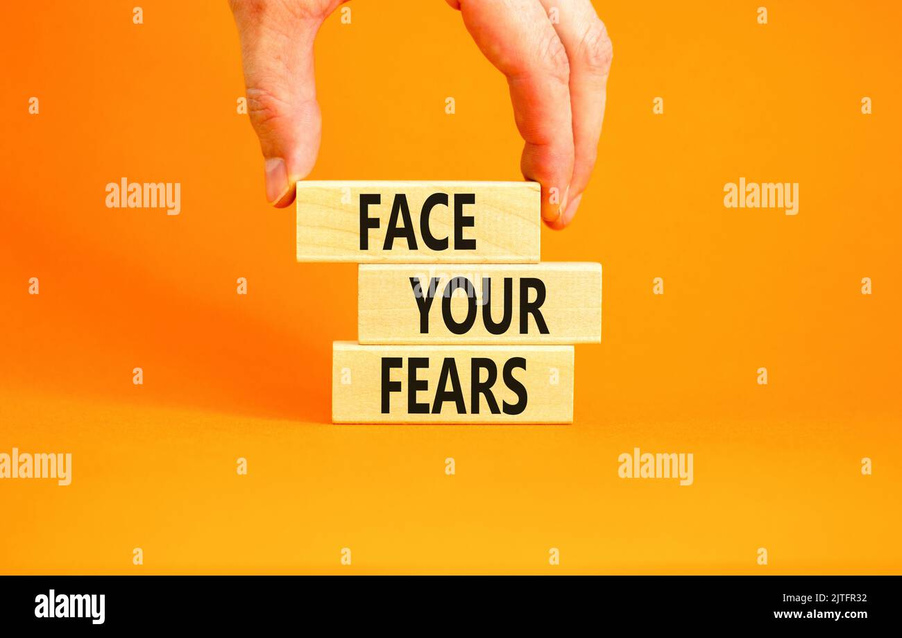 Face your fears and support symbol. Concept words Face your fears on ...