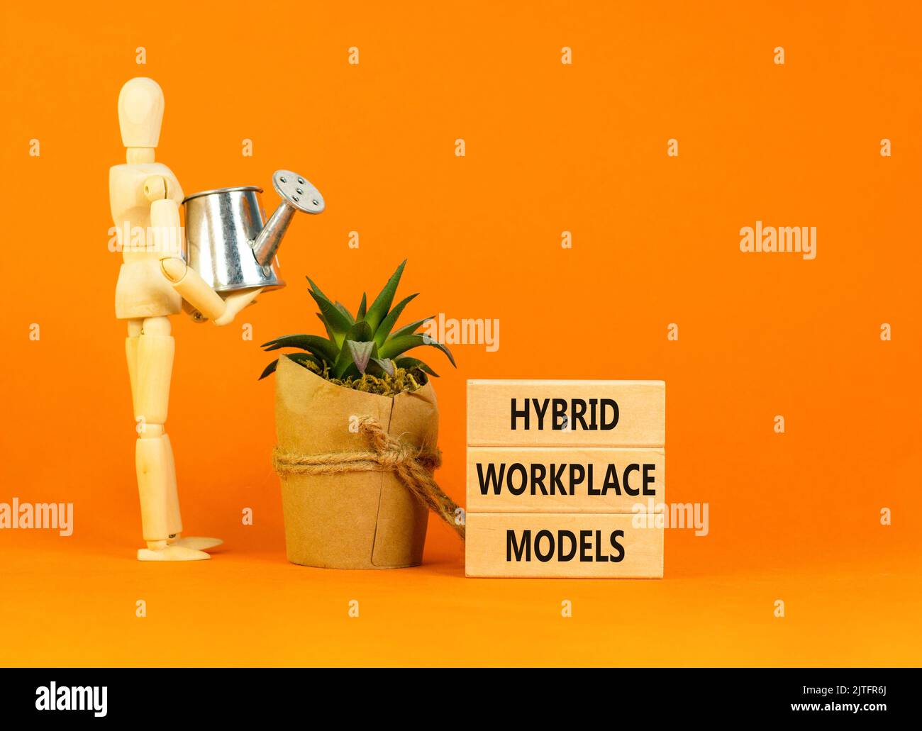 Hybrid workplace models symbol. Concept words Hybrid workplace models ...