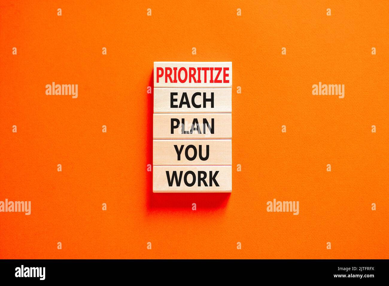 Prioritize each plan you work symbol. Concept words Prioritize each ...