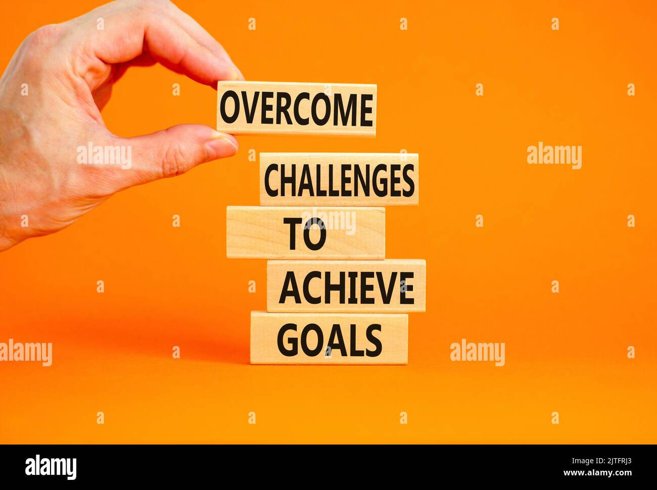 Overcome challenges to achieve goals symbol. Concept words Overcome ...