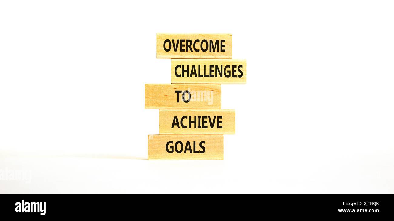Overcome challenges to achieve goals symbol. Concept words Overcome ...