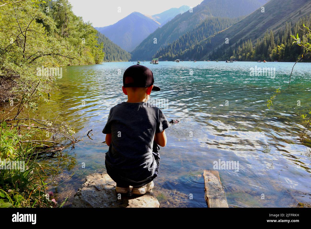 Boy model boat hi-res stock photography and images - Alamy