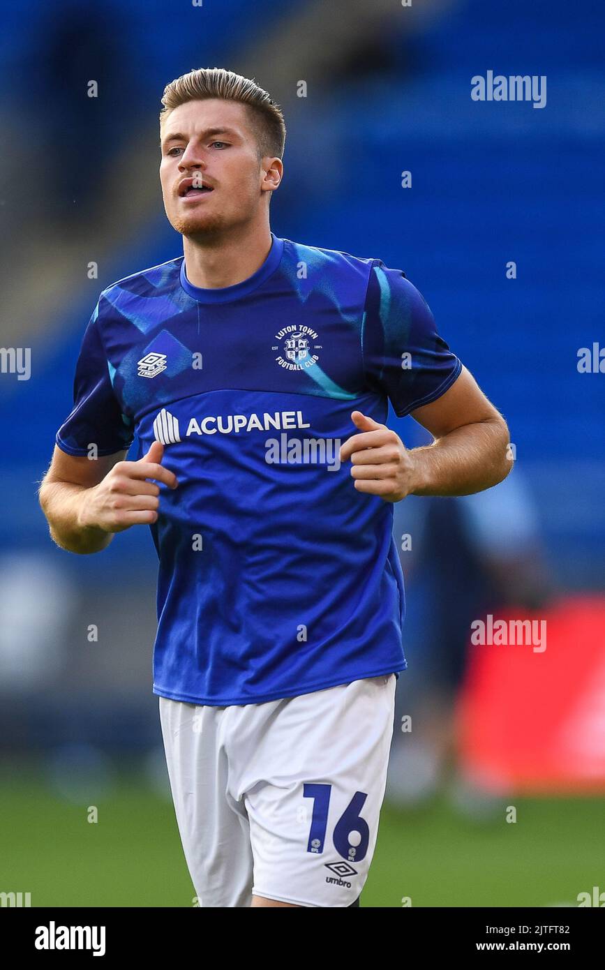 Reece Burke #16 of Luton Town during the pre-game warmup Stock Photo ...