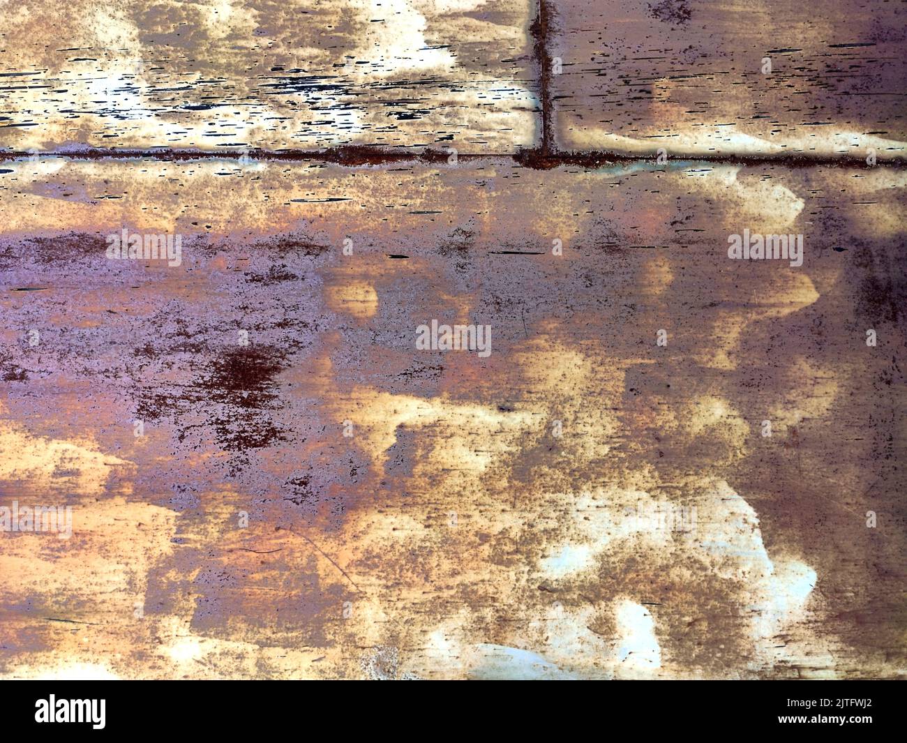 Corroded metal background. Rusted white painted metal wall. Rusty metal ...