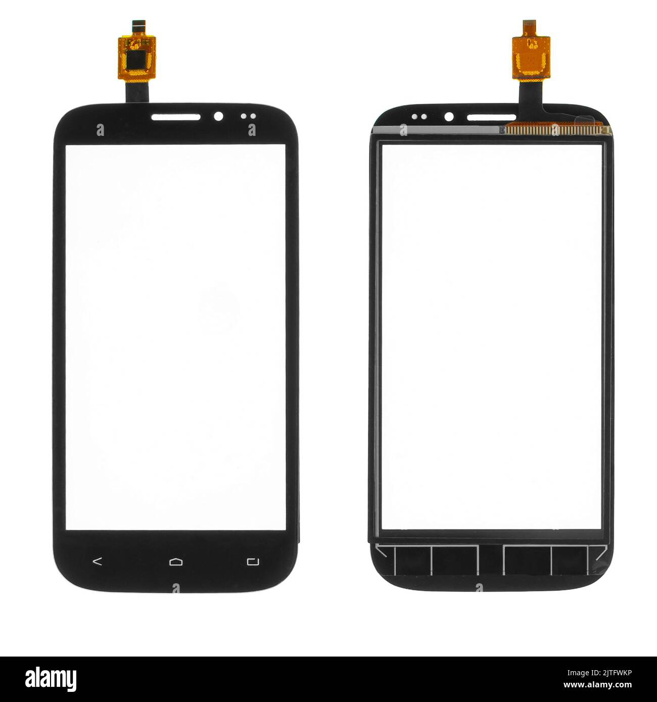 touchscreen touch glass, spare part for phone, isolated on white ...