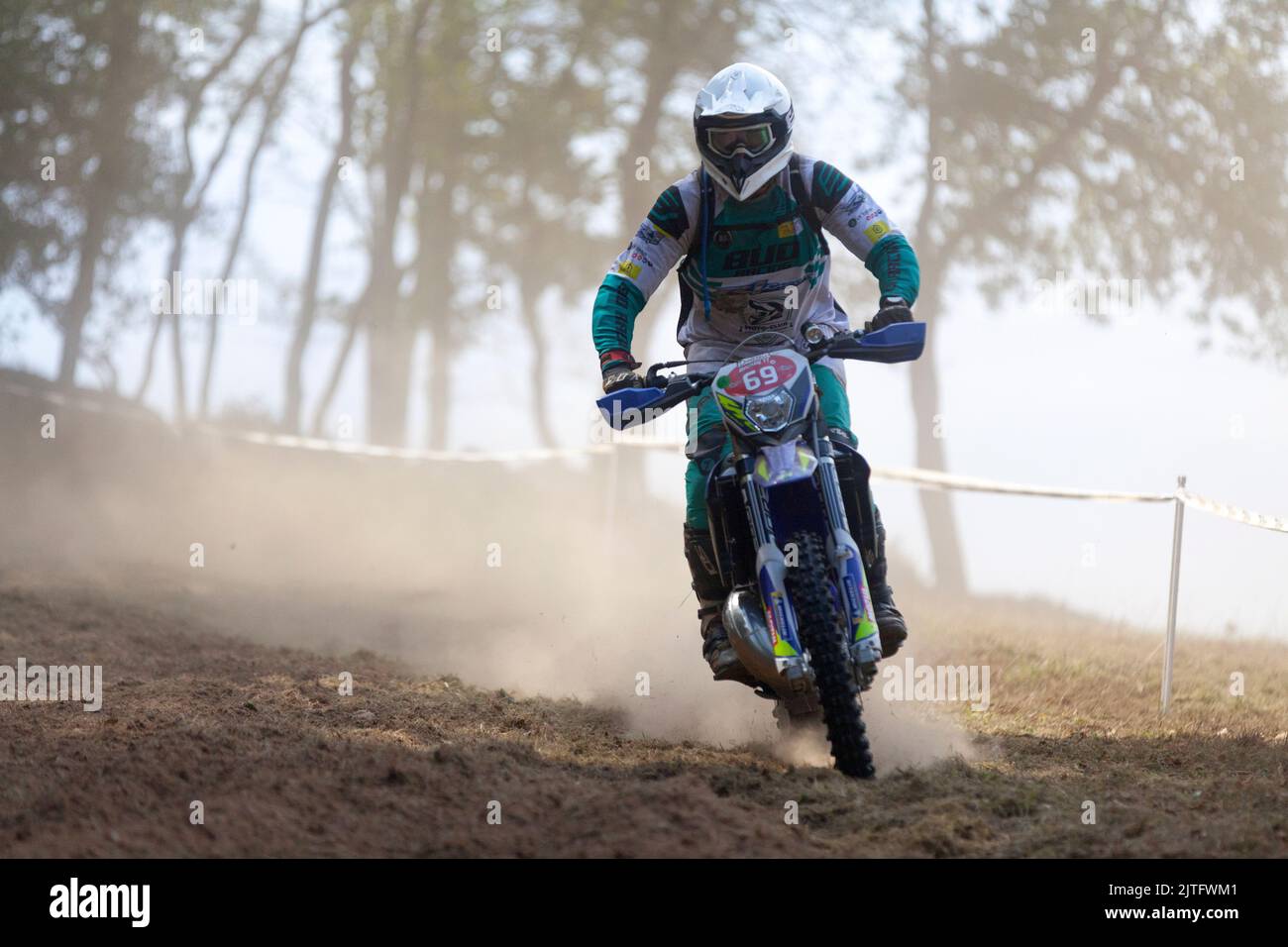 Pleyber-Christ, France - August, 28 2022: Biker competing in the ...